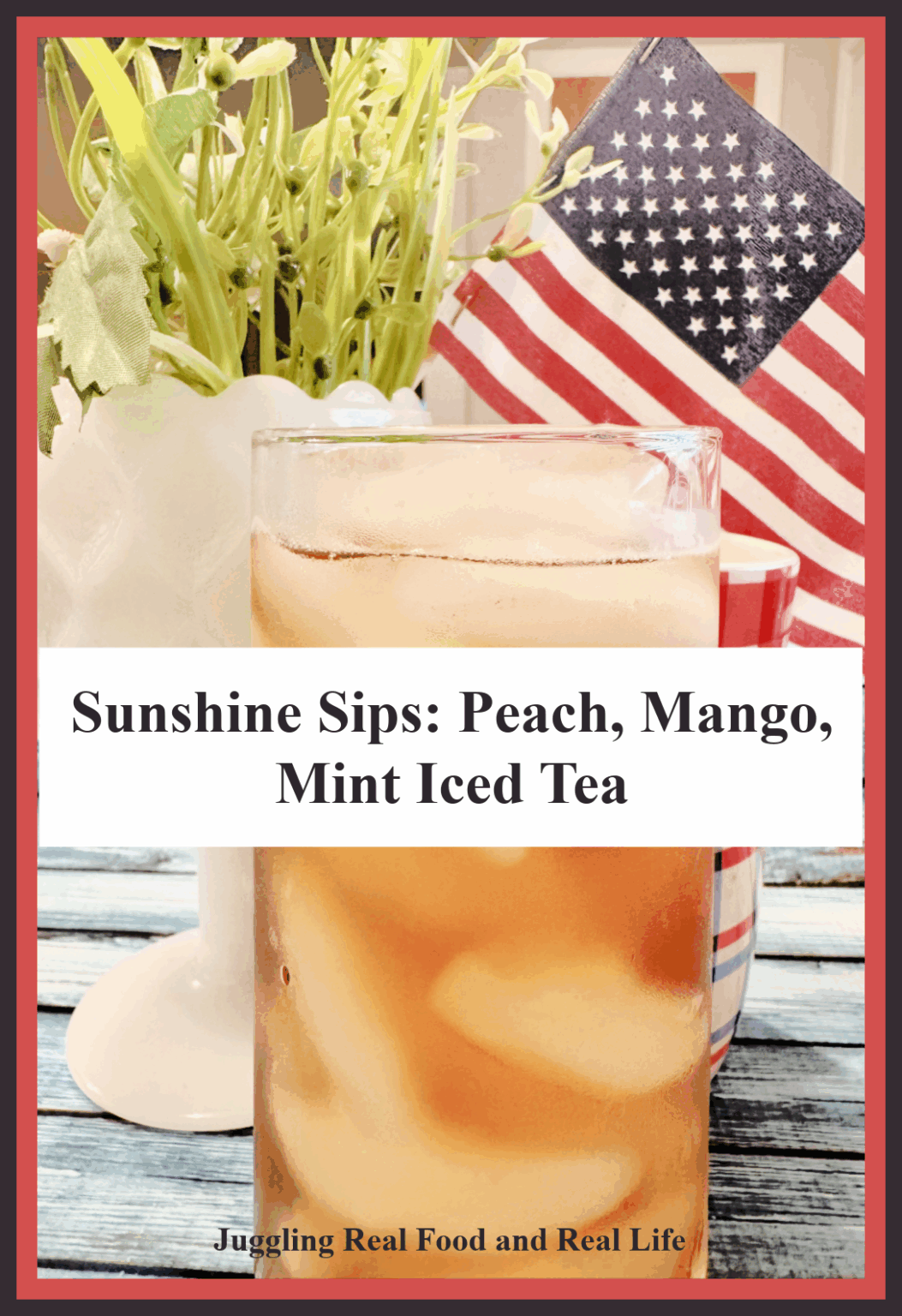 Sunshine Sips: Peach, Mango, Mint Iced Tea
